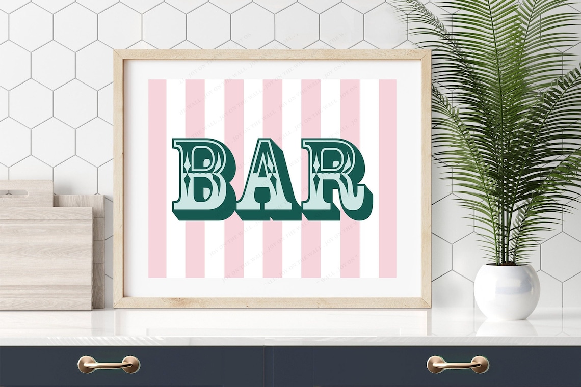 Bar Sign, Bar Printable Wall Art, Modern Bar Wall Art, Digital Download ...