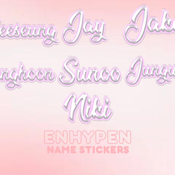 Enhypen Name Stickers - Etsy