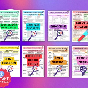 Nursing Lab Values Bundle: Cheat Sheets, Memory Tricks, Interpretation ...