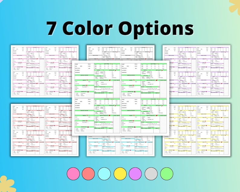 Editable 4 Patient Nursing Report Sheet - Etsy