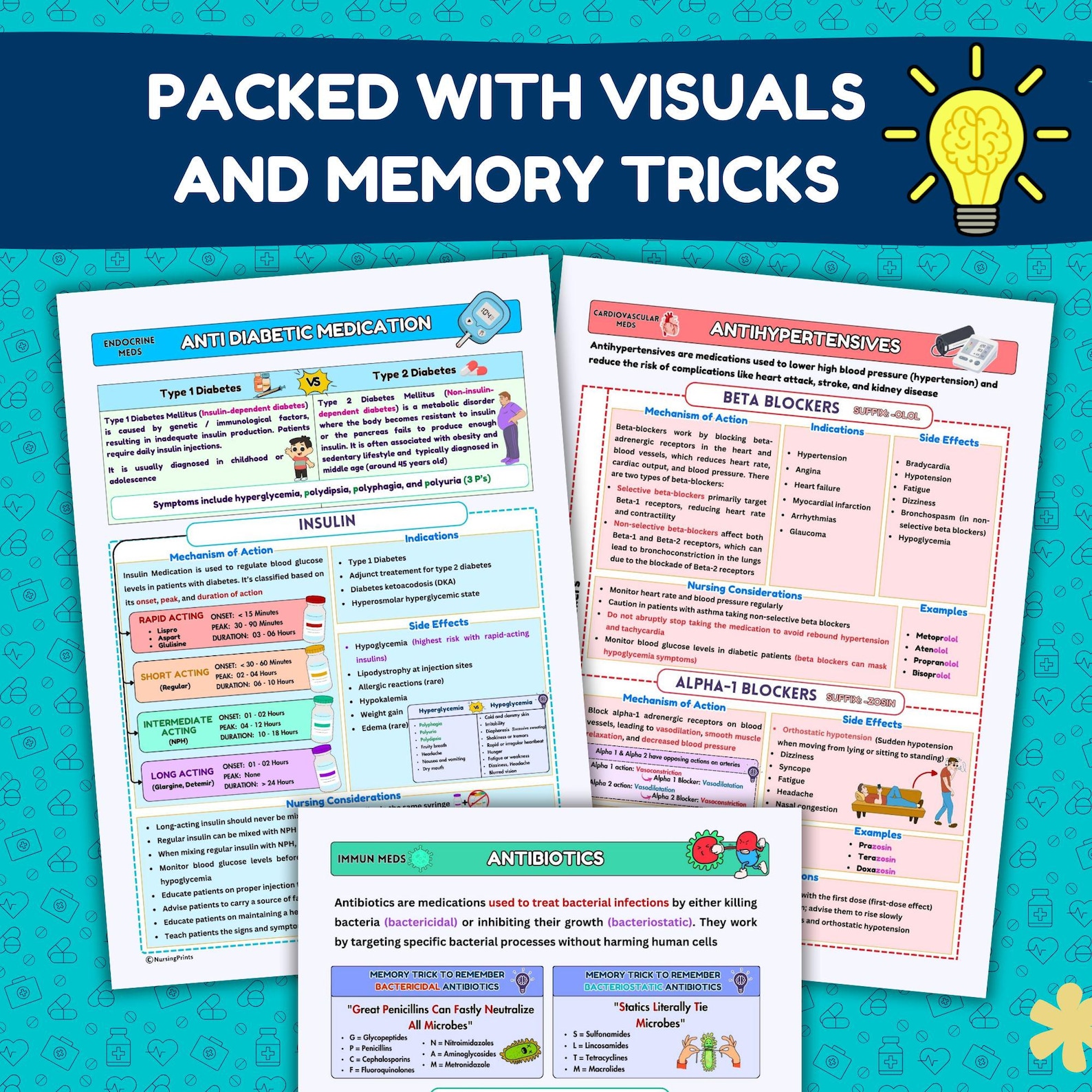 Pharmacology Nursing Study Guide Bundle, 140 Drug Classes, Cardiac ...
