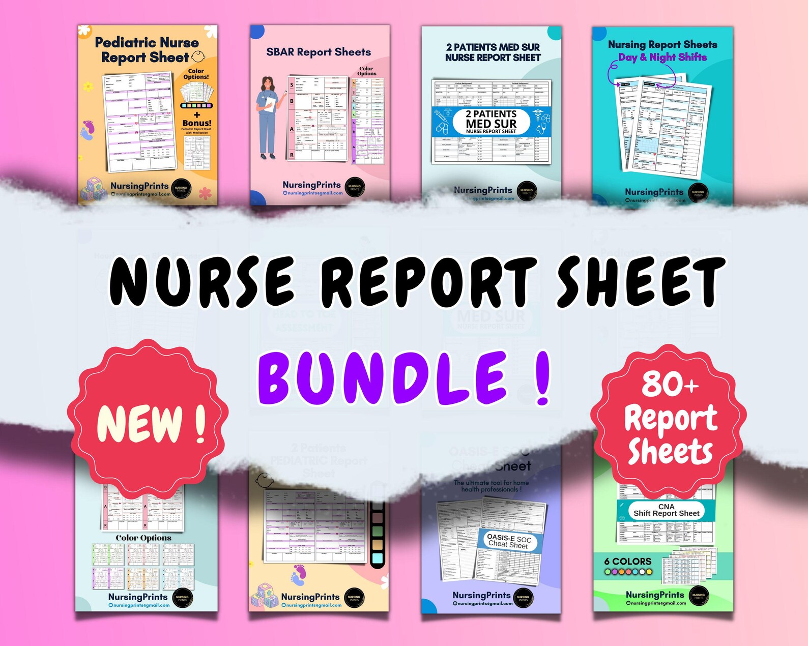 Nurse Report Sheet Bundle: SBAR, Medsurg, ICU, Patient Log, Health ...