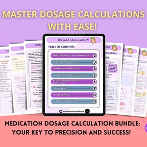 Nursing Dosage Calculation Study Guide BUNDLE: Pharmacology Med Math ...