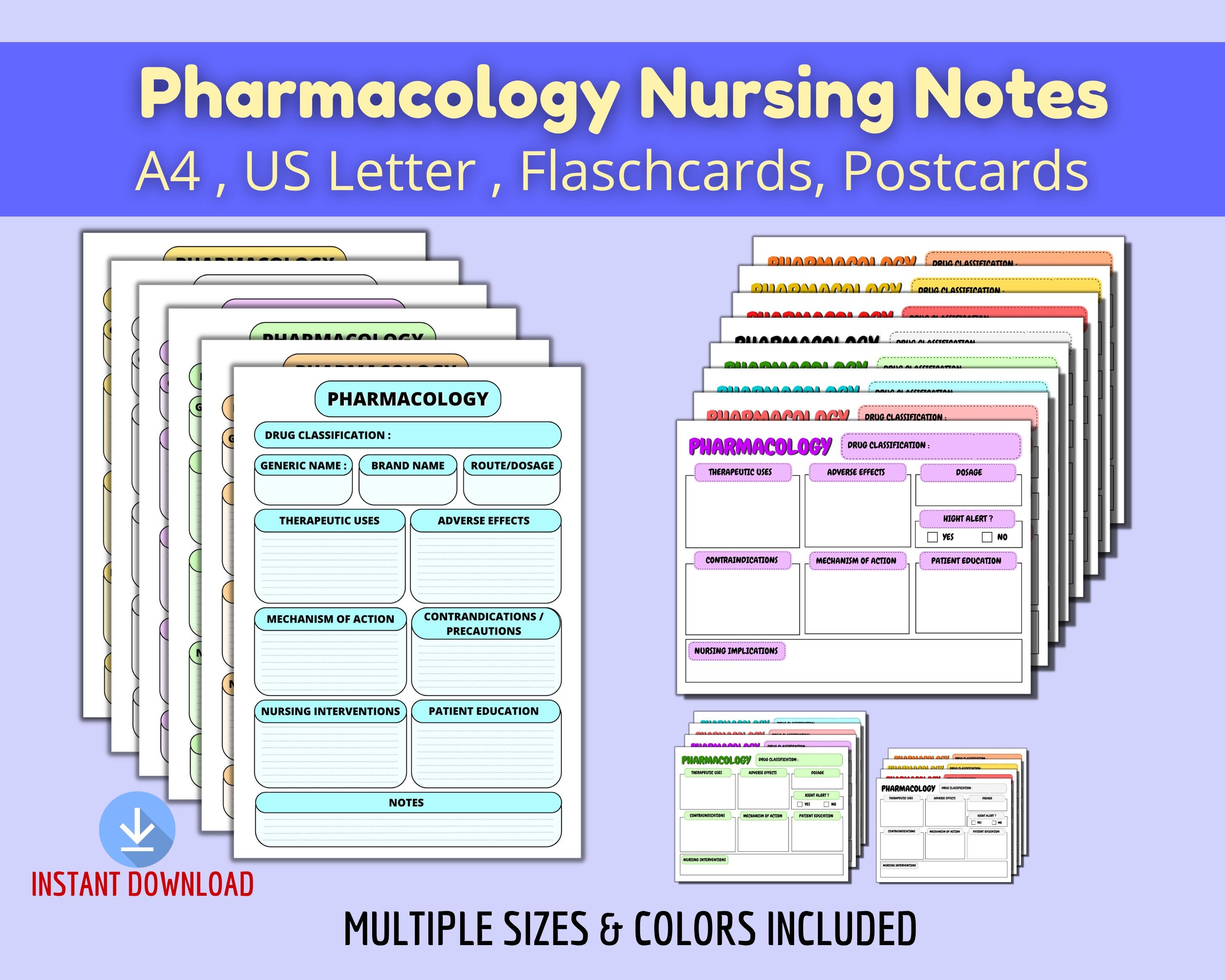 Digital Nursing Study Templates Bundle, Concept Maps, Disease Templates ...
