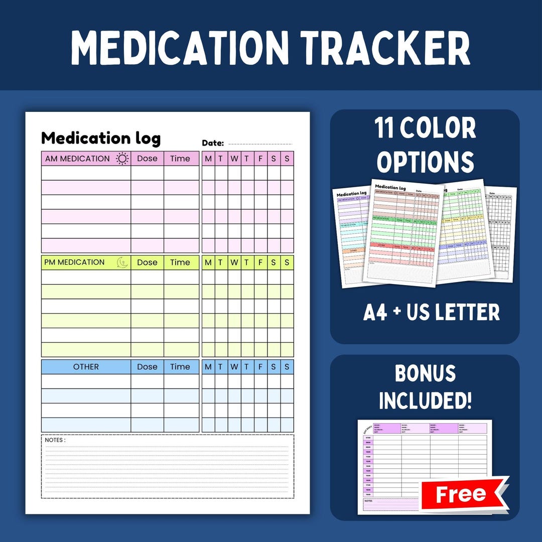 Editable Weekly Medication Tracker: Printable Medicine Schedule (A4 ...