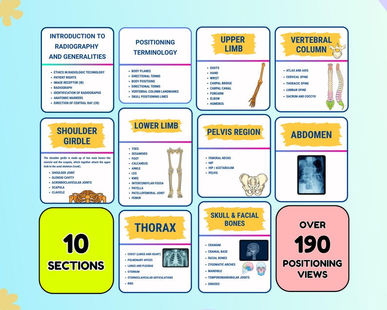 Xray Positioning Study Guide, Rad Tech Review Guide, Radiographic ...