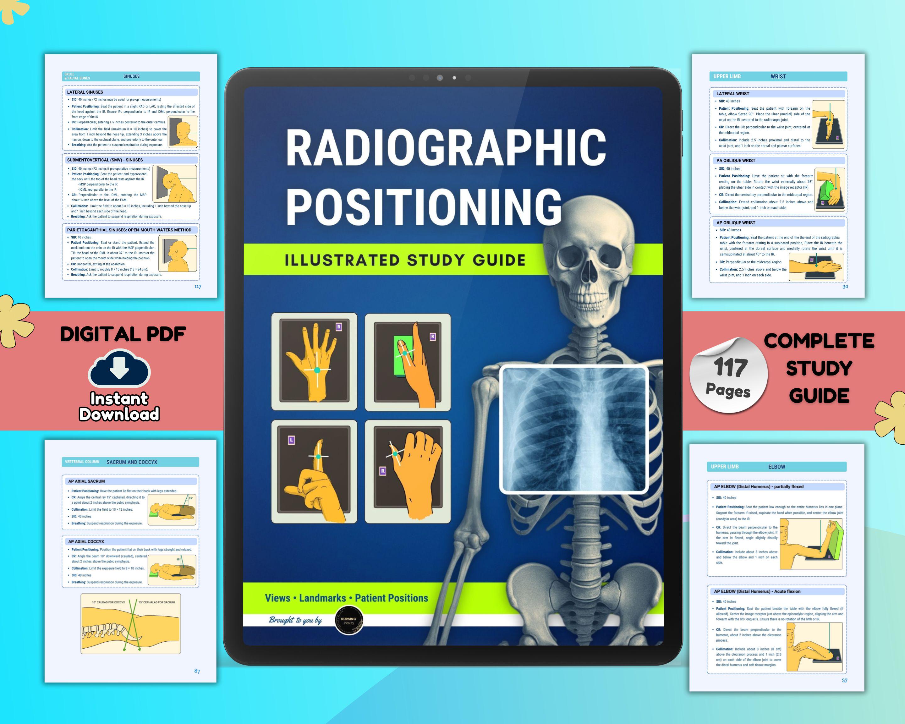 Xray Positioning Study Guide, Rad Tech Review Guide, Radiographic ...
