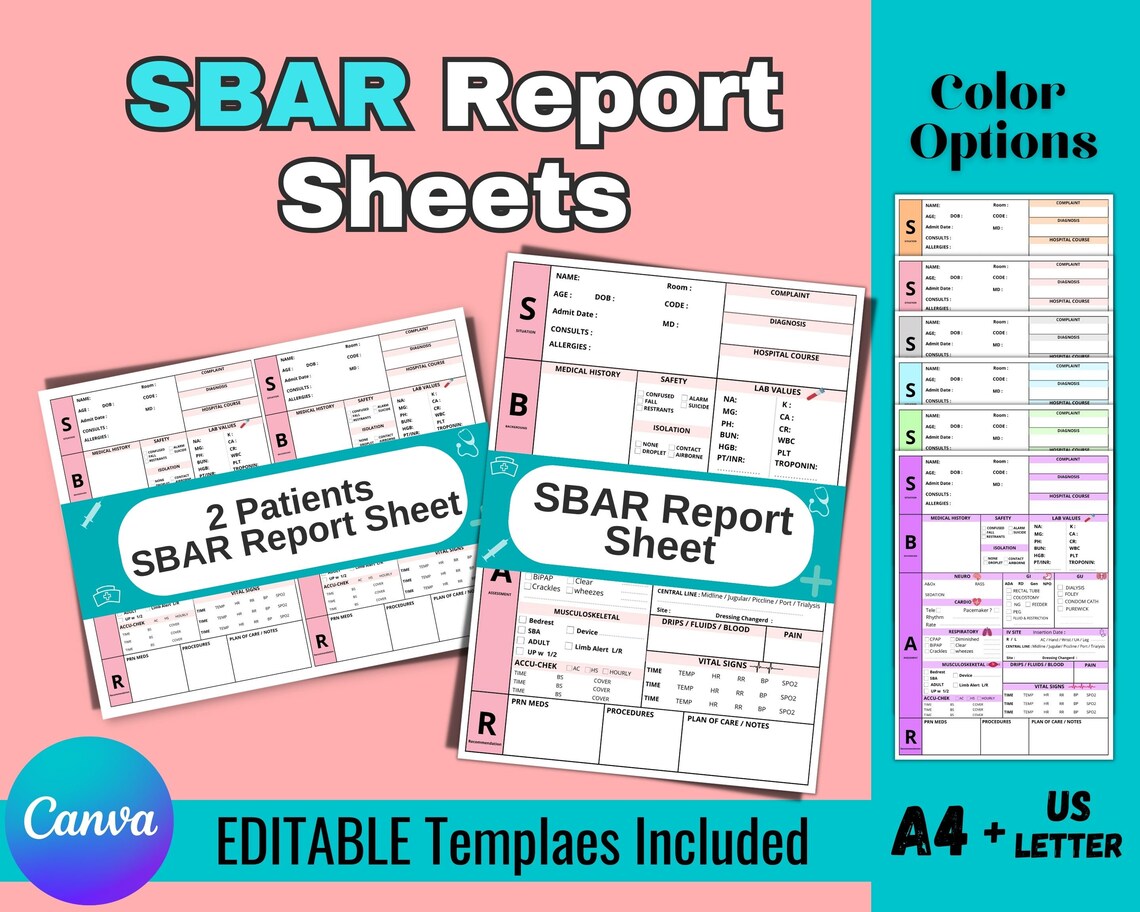 Nursing Report Sheet Bundle, Printable Report Sheets, ICU Nurses ...