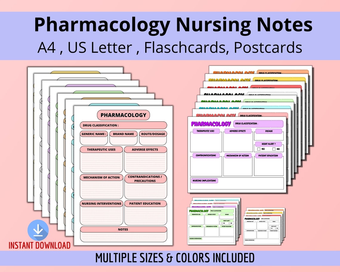 Nurse Note Taking BUNDLE, Printable Nursing School Notes, Concept Map ...