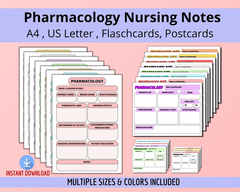 Nurse Note Taking BUNDLE, Printable Nursing School Notes, Concept Map ...