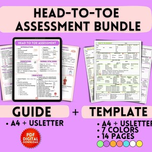 Head-to-toe Assessment BUNDLE | Assessment Guide + Checklist | Health ...
