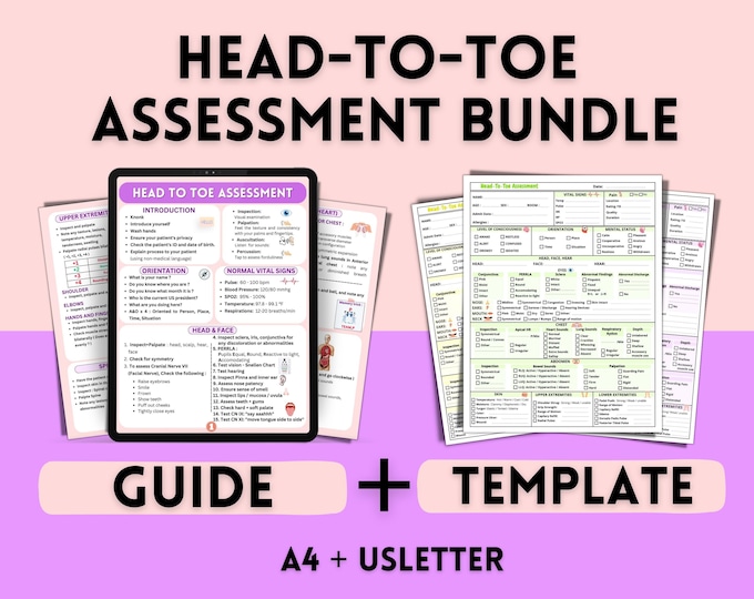 Head-to-toe Assessment Cheat Sheet PDF Digital Nursing Study - Etsy Canada