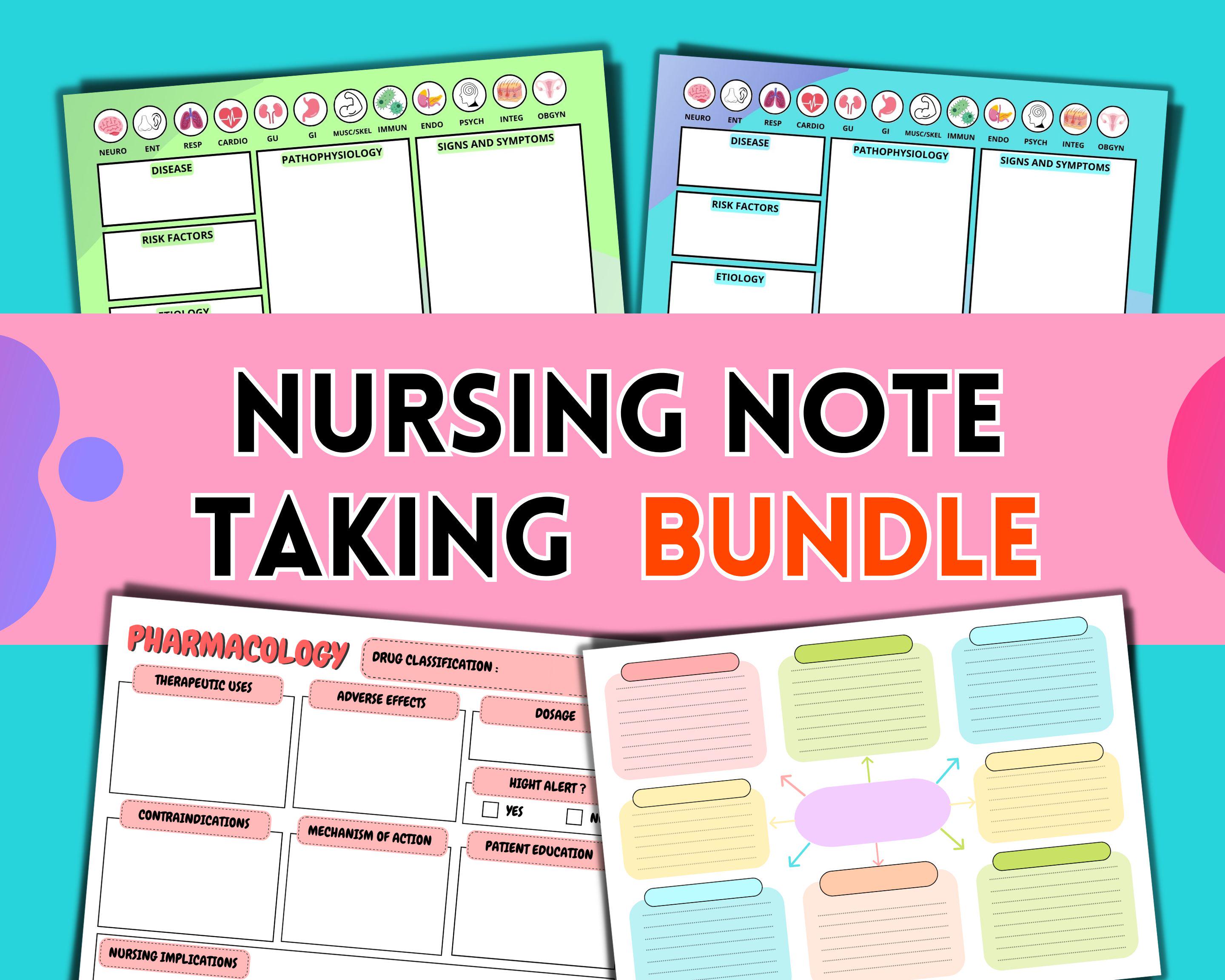 All-in-one Nursing Note-taking Kit: Concept Maps, Pharmacology, Disease ...