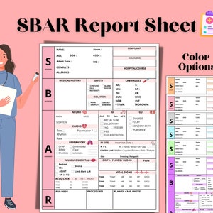 SBAR Nursing Report Sheet Printable Nurse Student SBAR Report - Etsy UK