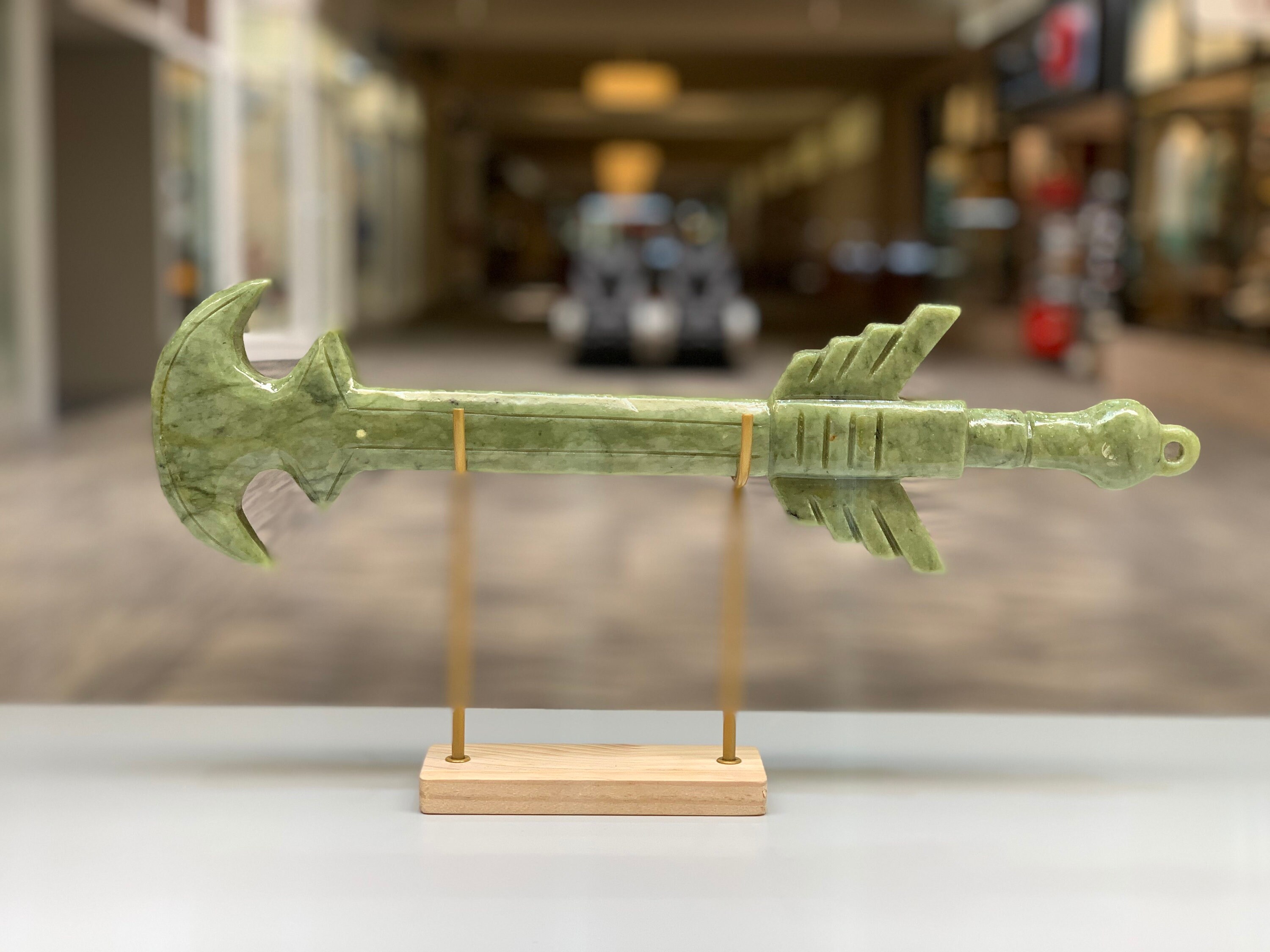 Nephrite Jade Konda Sword Green Jade Carving, Unique Gifts Stand Not ...