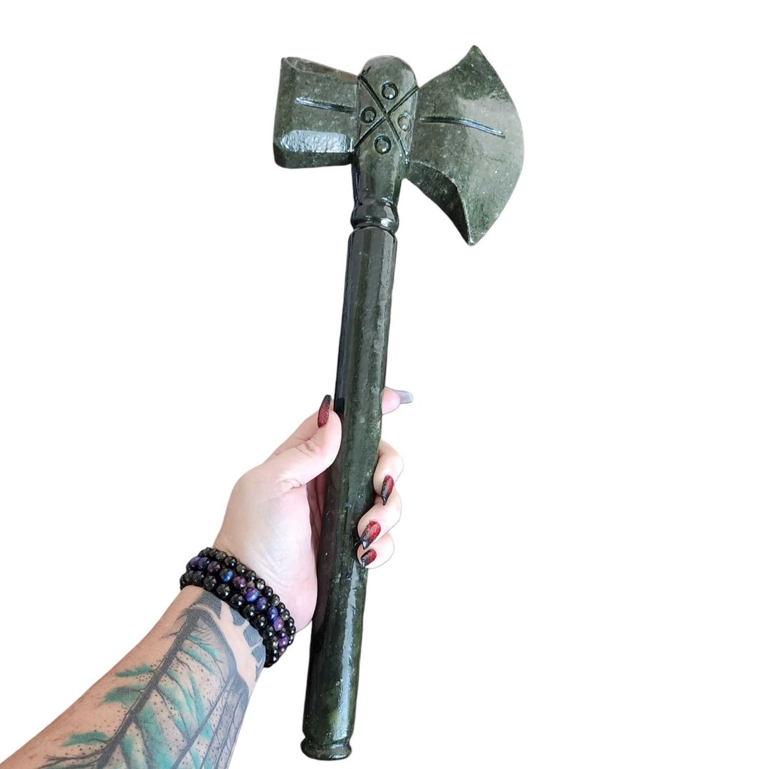 Nephrite Jade Viking Axe Green Jade Carving, Carved Gemstone - Etsy