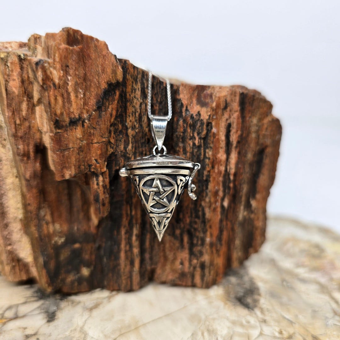 Pentacle Triquetra Celtic Locket | Sterling S925 Silver Witchy Goth ...