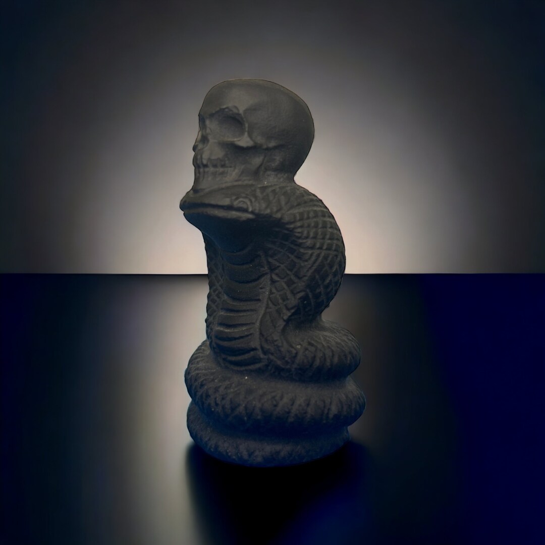 Cobra Skull Obsidian Figurine Carved Obsidian, Crystal Skull - Etsy