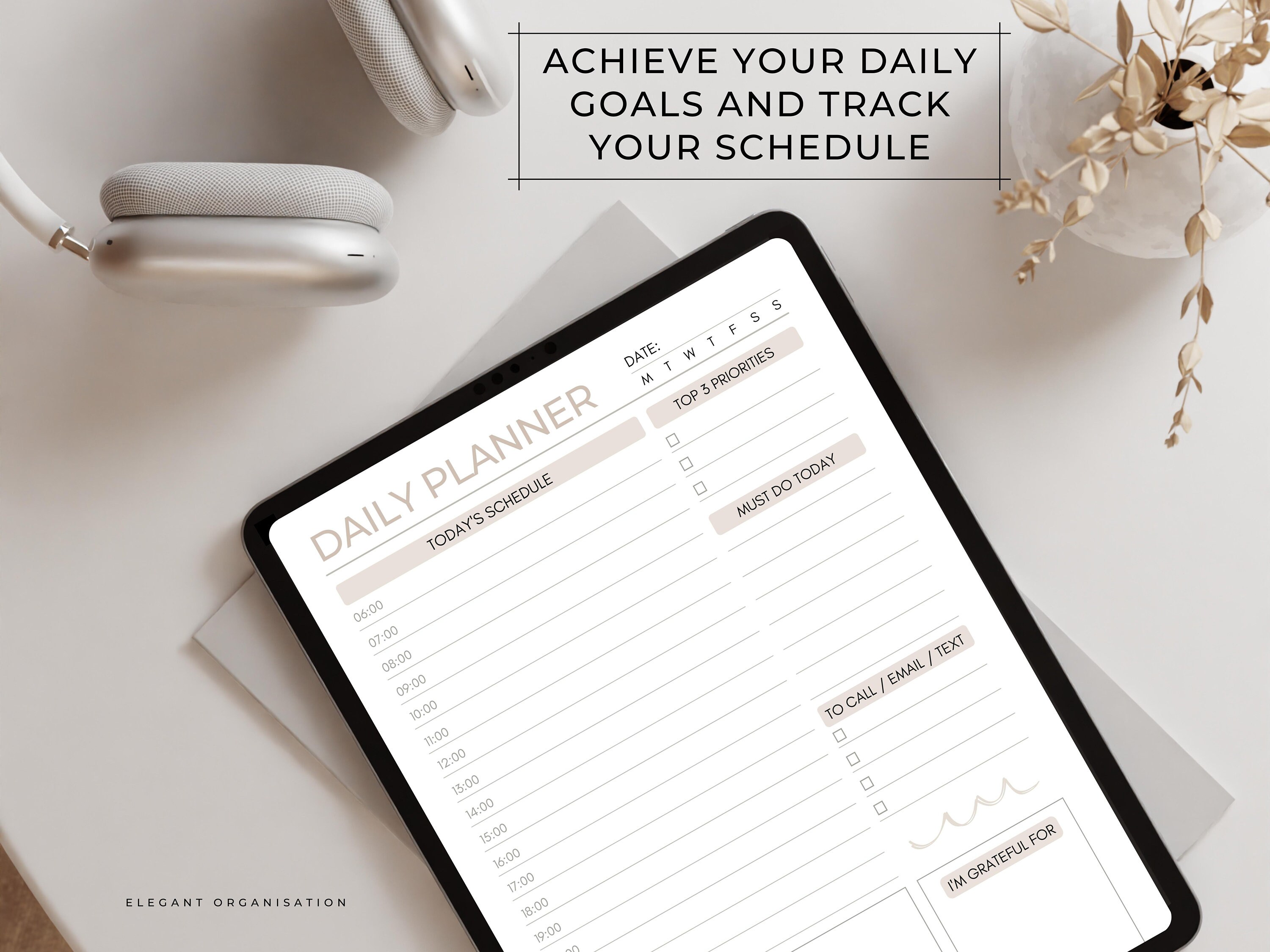 Digital Daily Planner 2022 2023, Work From Home Planner, Undated ...
