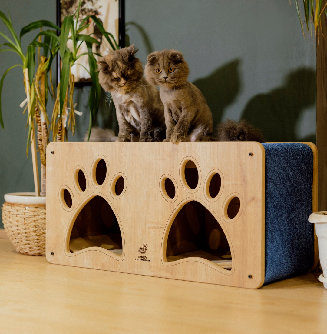 Woofy Pet® Park Cat House Hut Duo With Cat Stratching Carpet - Etsy