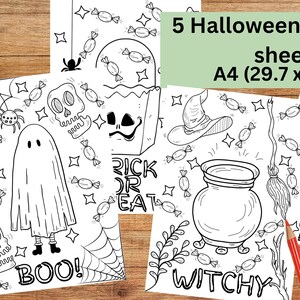 Printable Cute Halloween Colouring Pages, Halloween Mindful Colouring ...