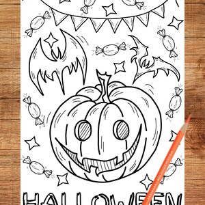 Printable Cute Halloween Colouring Pages, Halloween Mindful Colouring ...