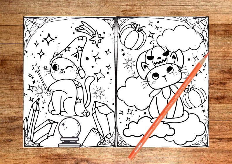 Printable Halloween Cats Colouring Pages, Halloween Cat Coloring Sheets ...