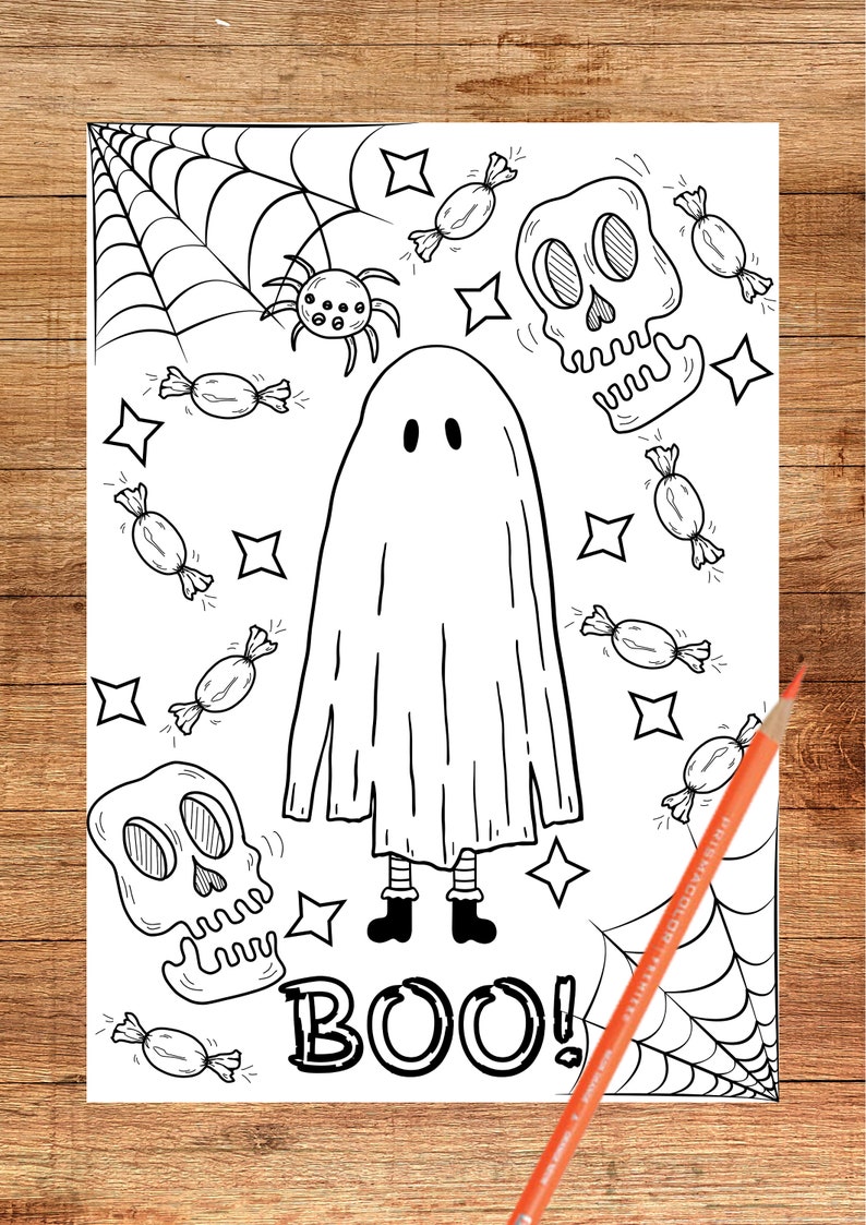 Printable Cute Halloween Colouring Pages, Halloween Mindful Colouring ...