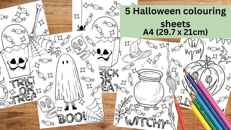 Printable Cute Halloween Colouring Pages, Halloween Mindful Colouring ...