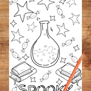 Printable Cute Halloween Colouring Pages, Halloween Mindful Colouring ...