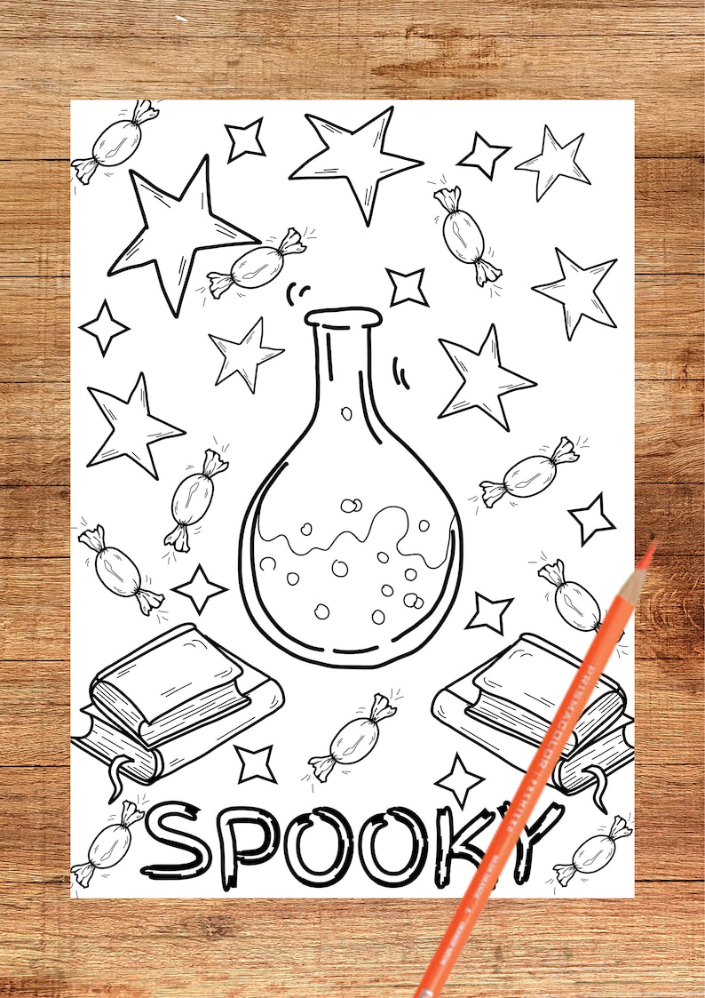 Printable Cute Halloween Colouring Pages, Halloween Mindful Colouring ...