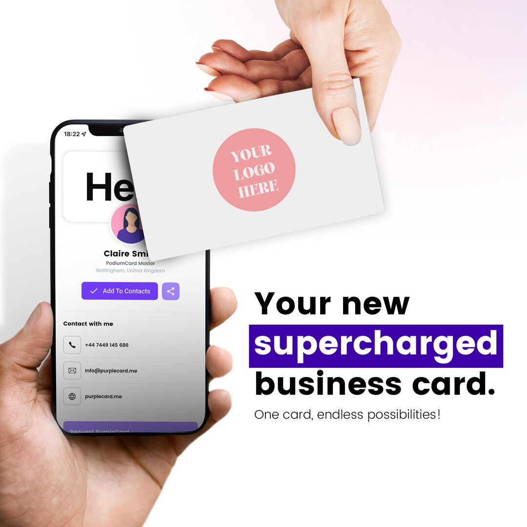 QR Code Simple Logo Business Card, Smart Business Card, Smart NFC ...