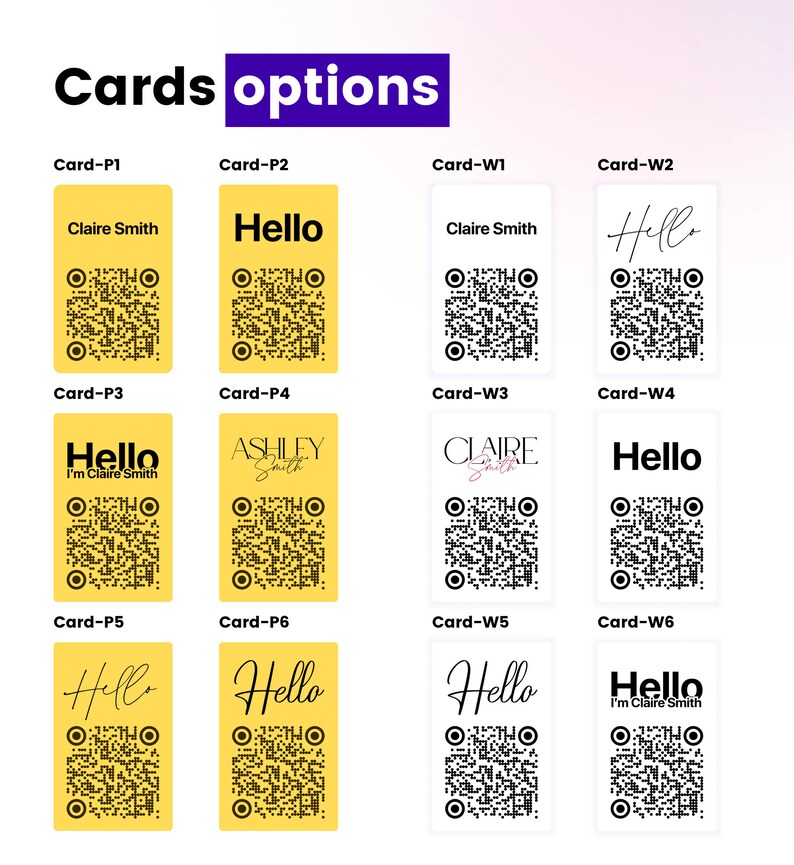 QR Code Business Smart Card, Smart Marketing Business Cards, White ...