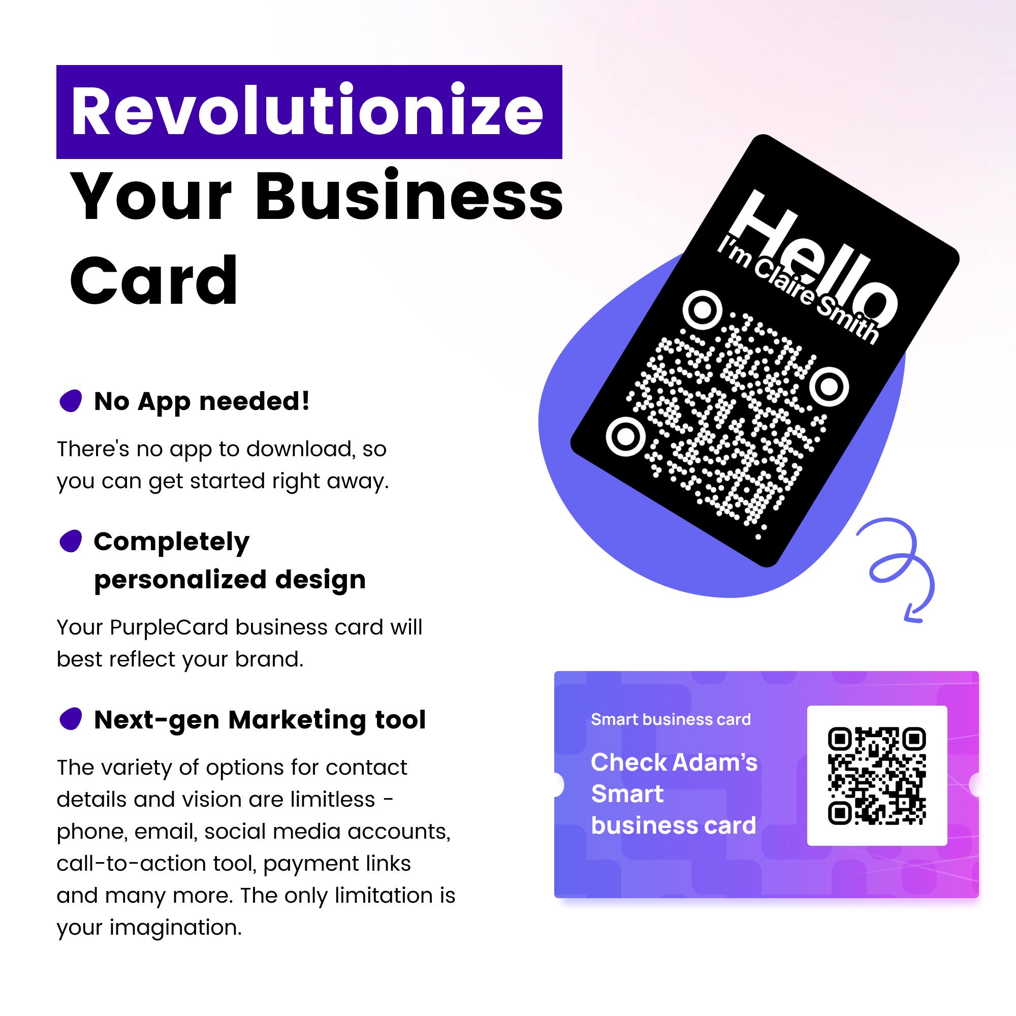 Social Media Scan Me QR Code Modern Simple Smart Business Card, Black ...