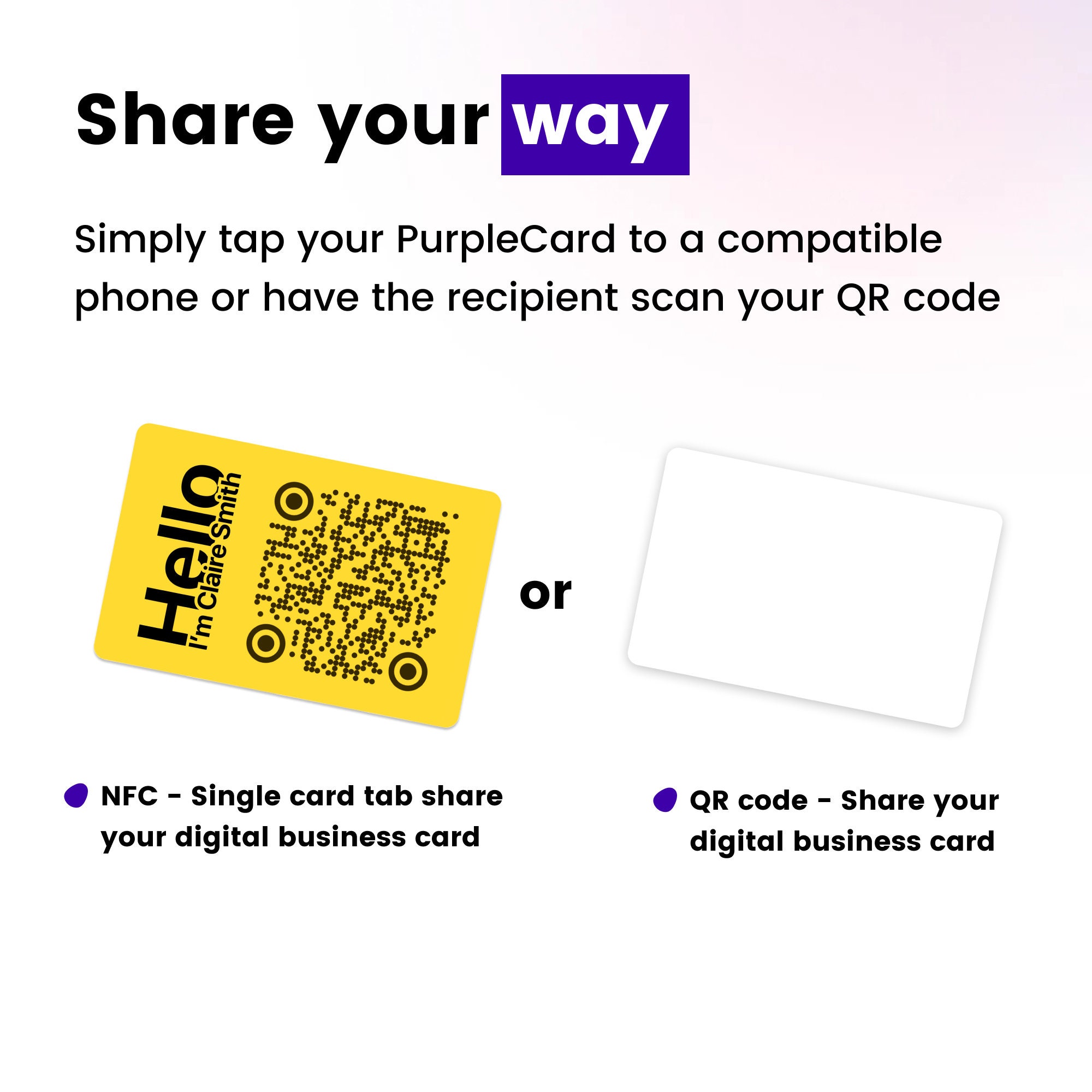 Qr Code Business Smart Card Smart Marketing Business Cards White Business Card Elegant Card
