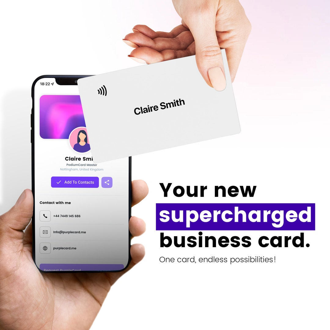 Personalised Smart Business Card, QR Code Simple Business Card, Smart ...