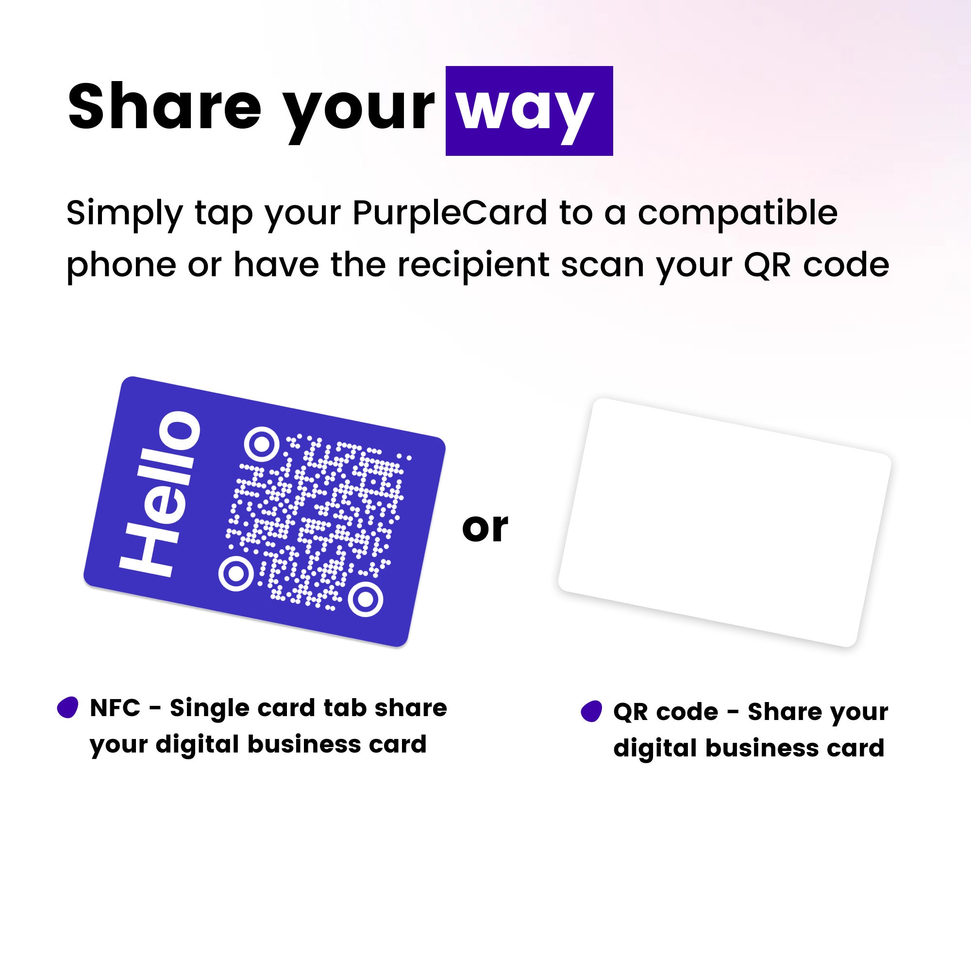 Smart Purple Business Card, NFC Business Card, QR Code Business Card ...