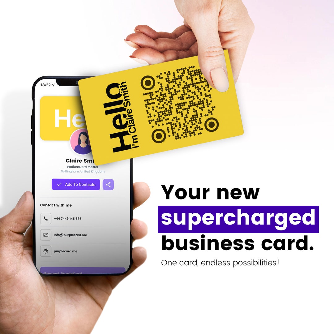 QR Code Business Smart Card, Smart Marketing Business Cards, White ...