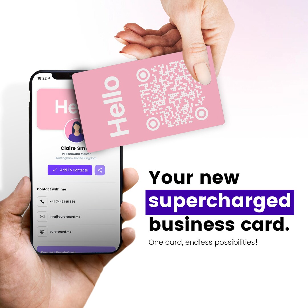 Get Noticed With Our Pink Smart Business Cards - Simple Design ...