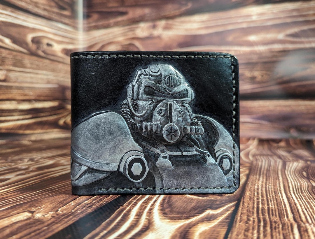 Fallout, Power Armor, Fallout 4, Hand Tooled Wallet, Carved Wallet ...