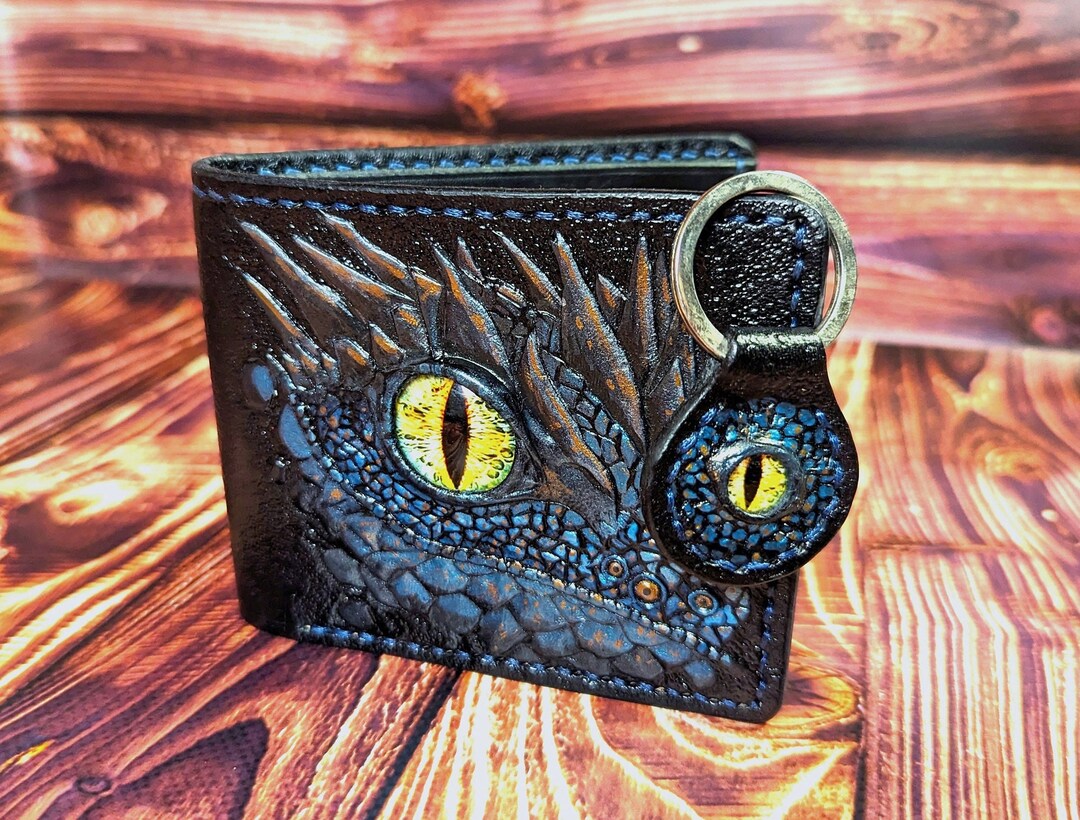 Wallet Dragon, Keychain for Free, Eye of the Dragon, Purse, Leather ...