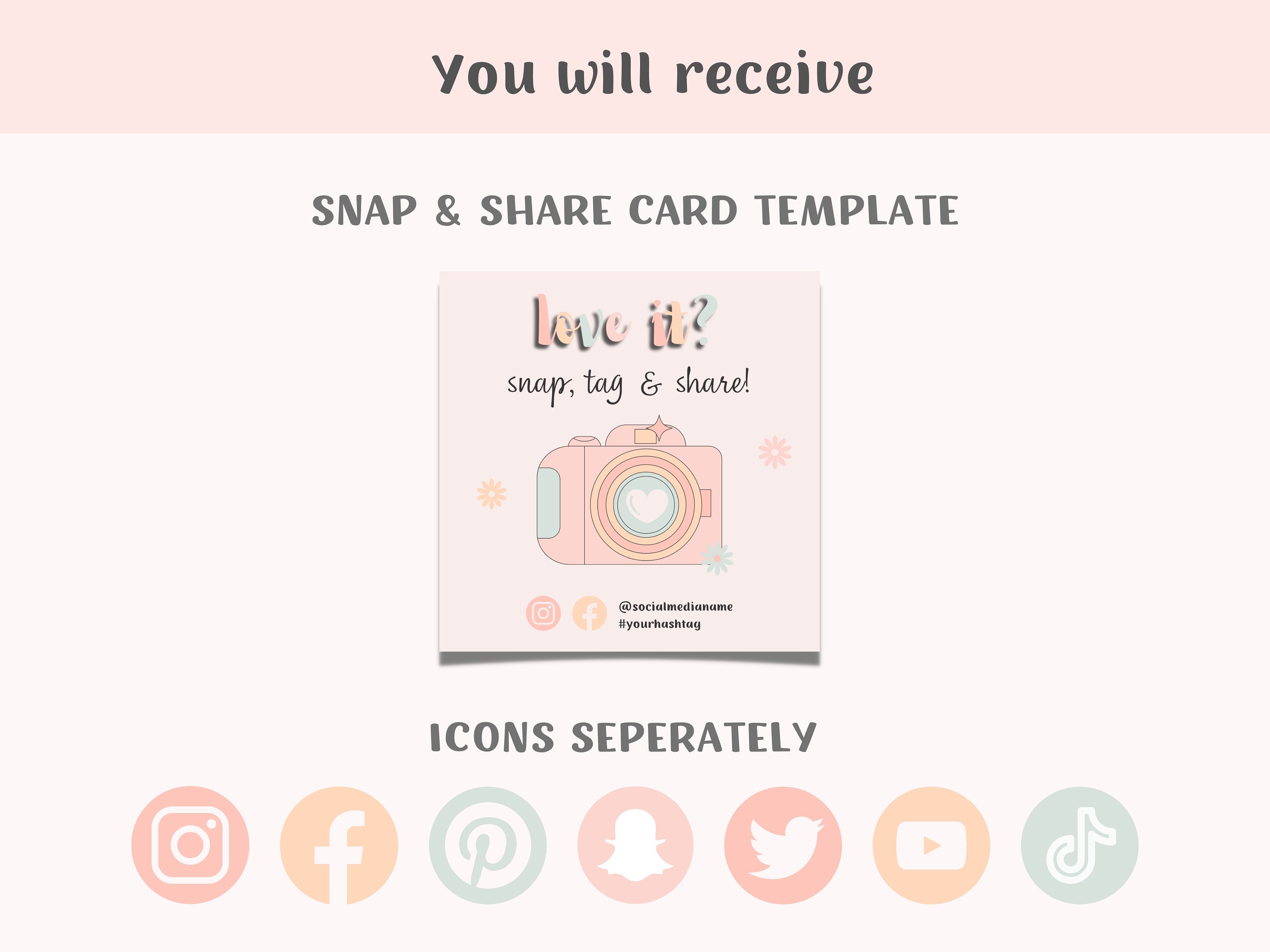 Snap and Share Card Template, Printable Small Business Thank You ...