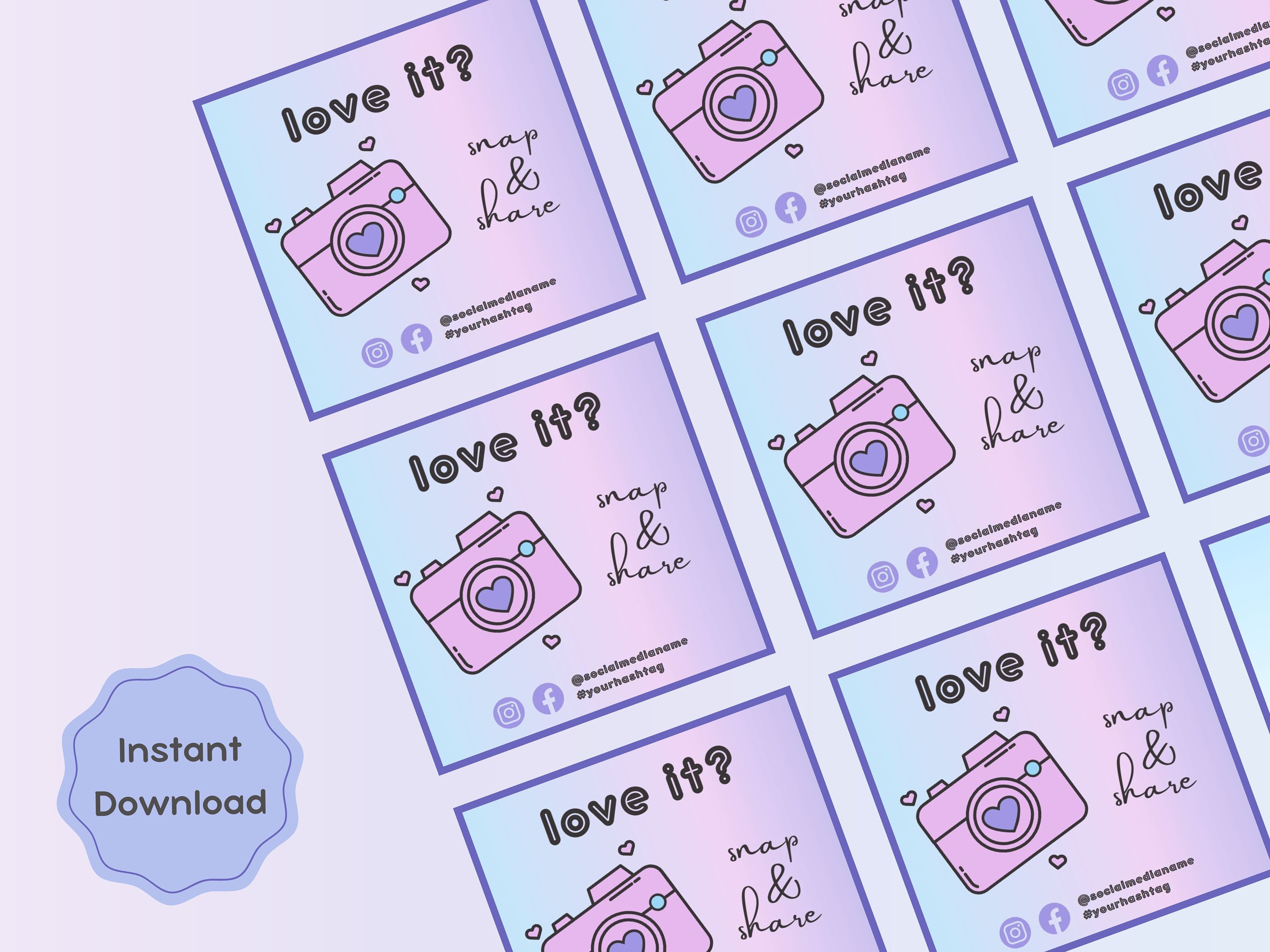 Snap and Share Card Template, Printable Small Business Thank You ...