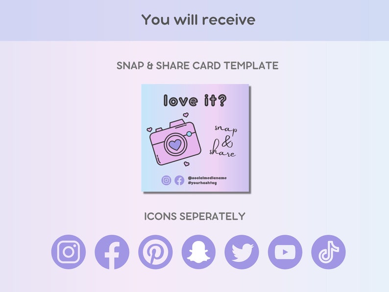 Snap and Share Card Template Printable Small Business Thank - Etsy