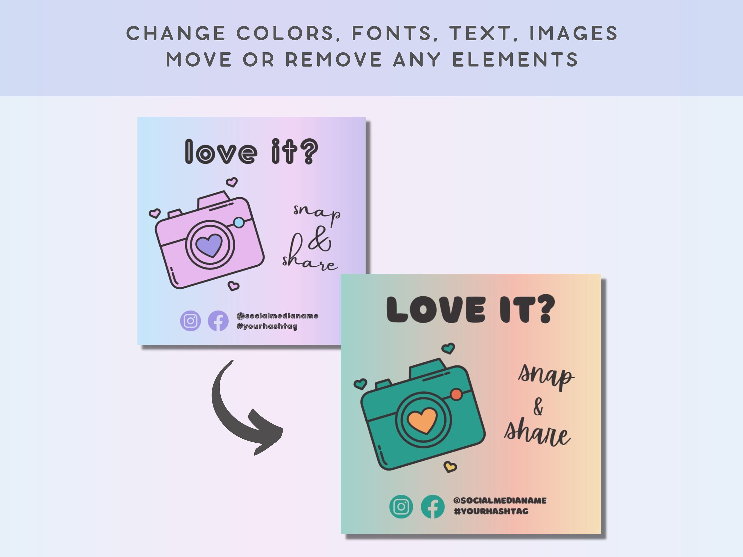 Snap and Share Card Template, Printable Small Business Thank You ...