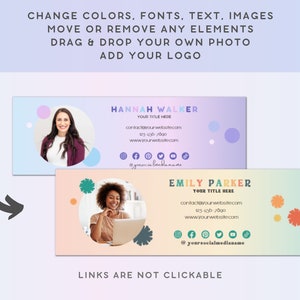 Email Signature Template Bundle With Photo & Logo, Canva Email Template ...