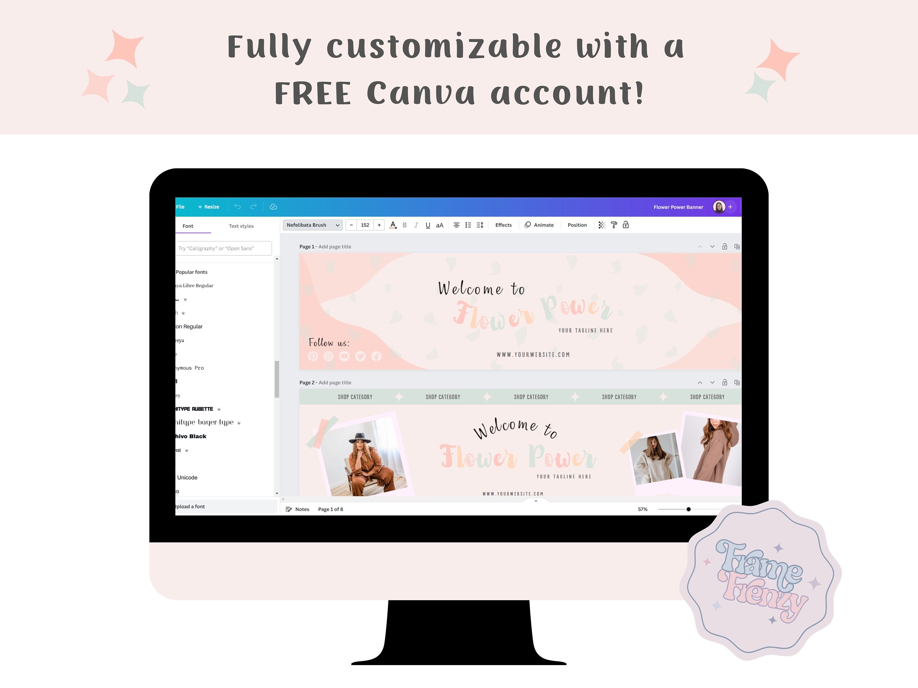 Etsy Shop Banner Templates, Pastel Etsy Shop Branding Kit, Editable ...