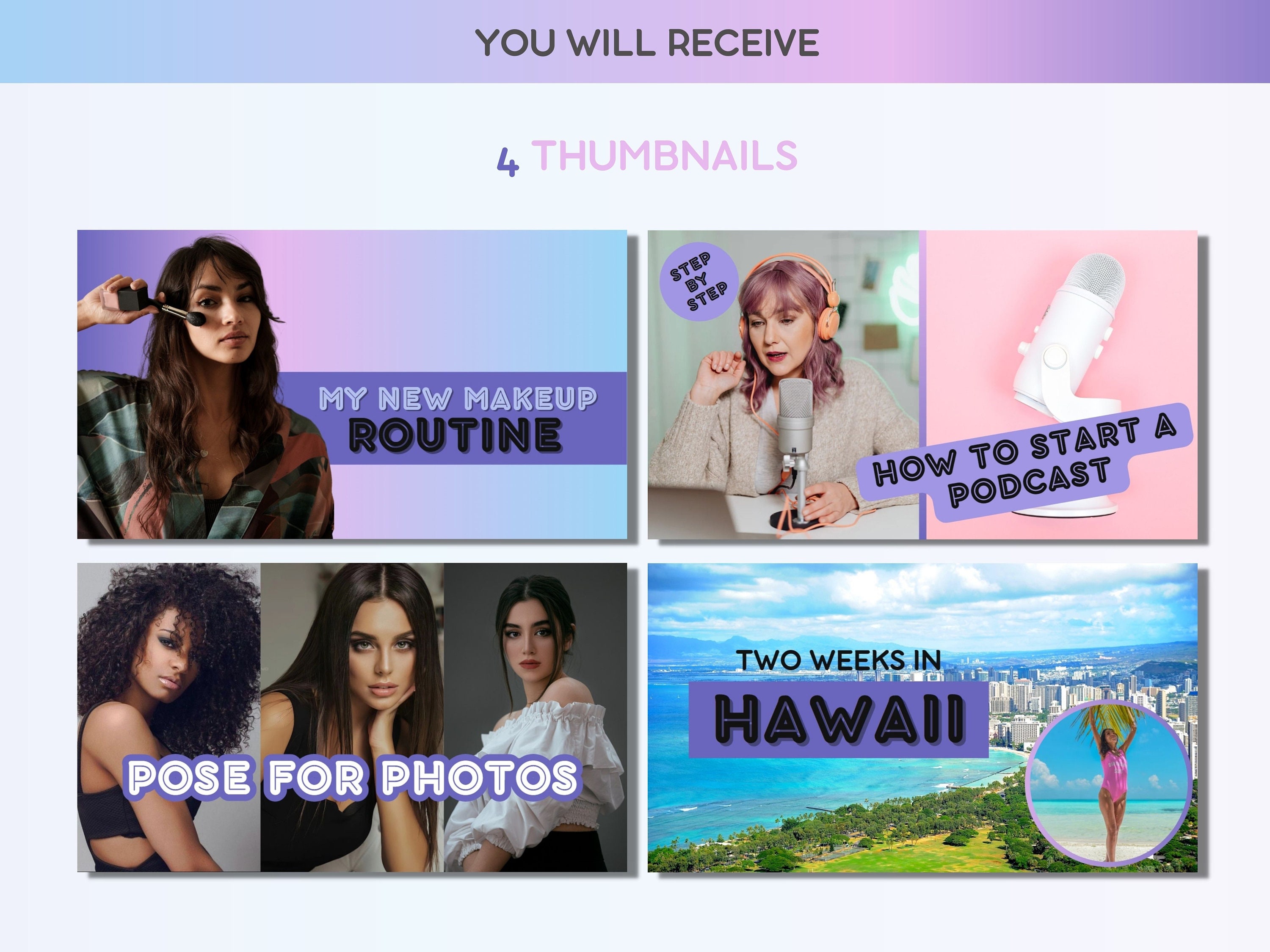 Youtube Banner, Intro, Outro & Thumbnail, Pastel Youtube Branding Kit ...