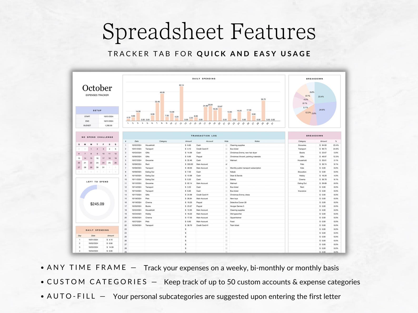 Apple Numbers Expenses Tracker for Mac, iPad and Iphone, Expense ...