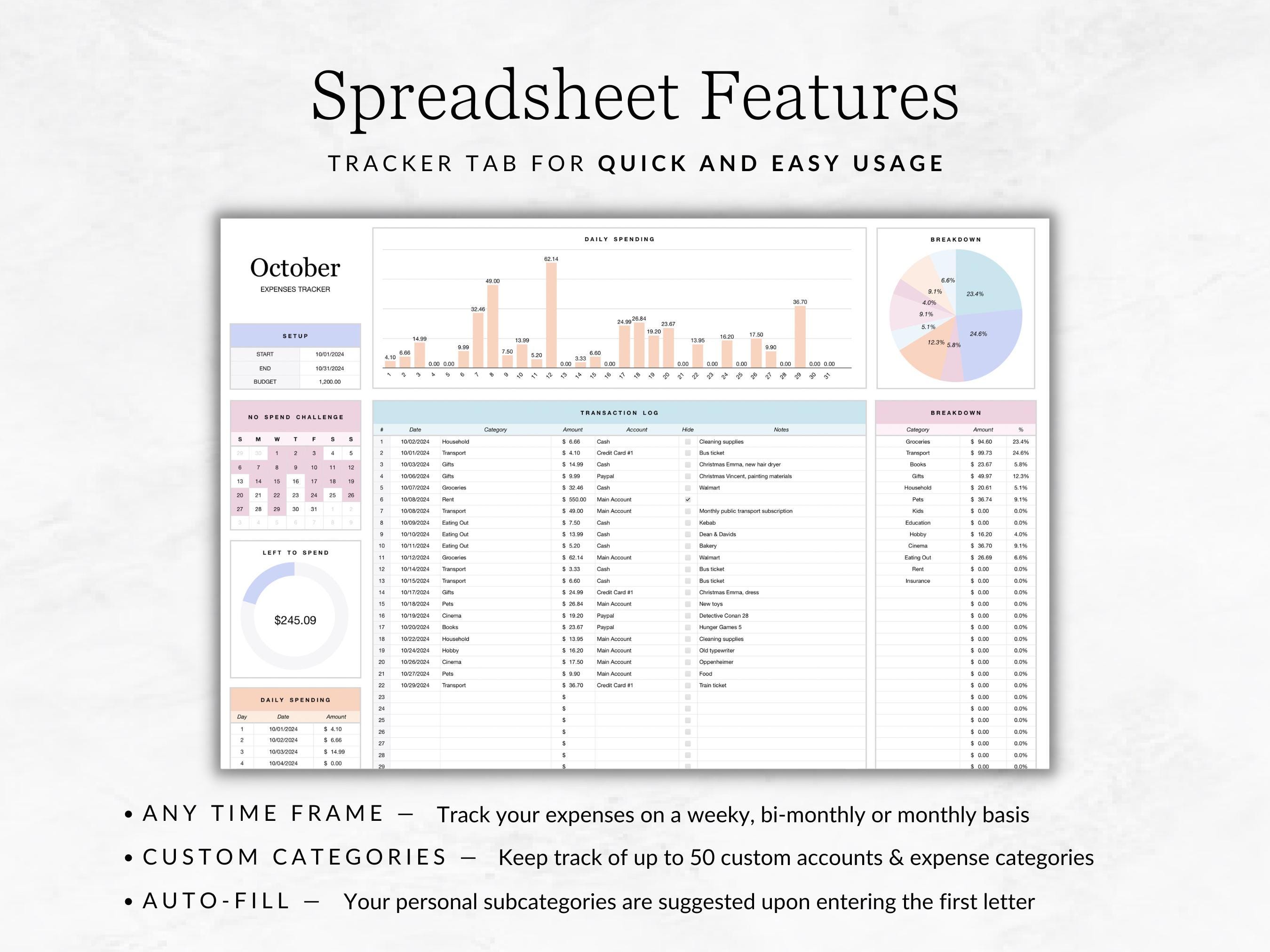 Apple Numbers Expenses Tracker for Mac, iPad and Iphone, Expense ...